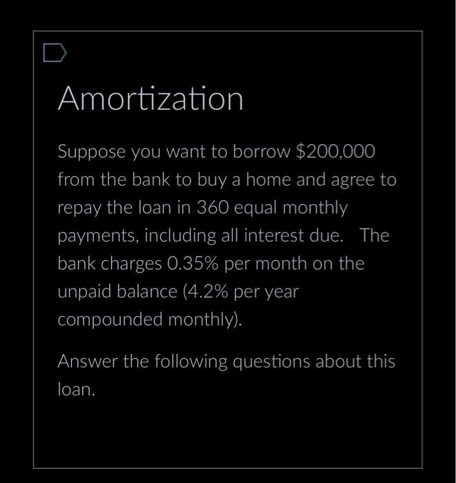 Solved Amortization Suppose you want to borrow $200,000 from | Chegg.com