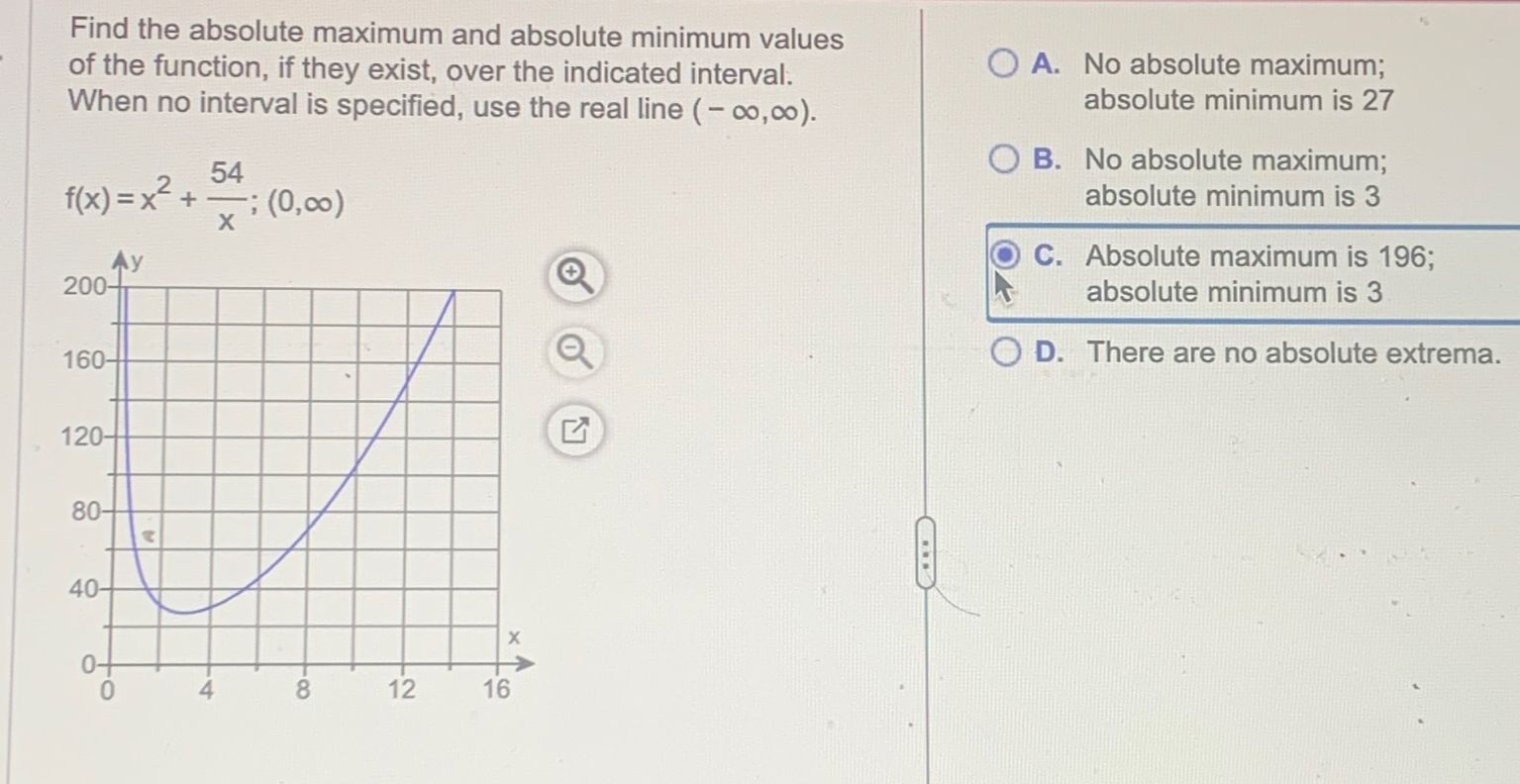 Solved Find the absolute maximum and absolute minimum values | Chegg.com