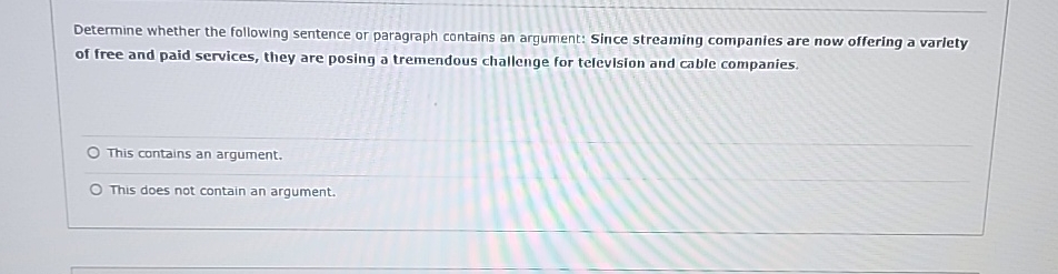 Solved Determine whether the following sentence or paragraph | Chegg.com