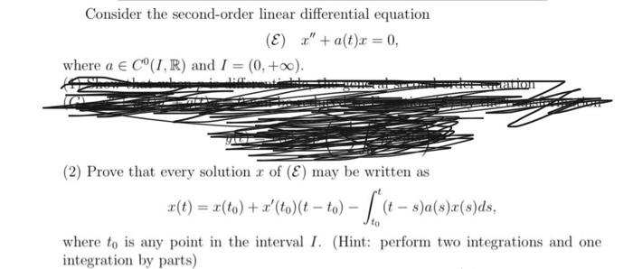 Solved Consider the second-order linear differential | Chegg.com