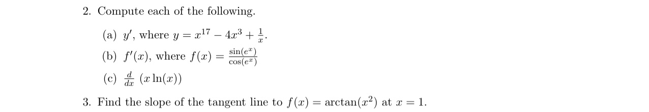 Solved Compute each of the following.(a) y', ﻿where | Chegg.com