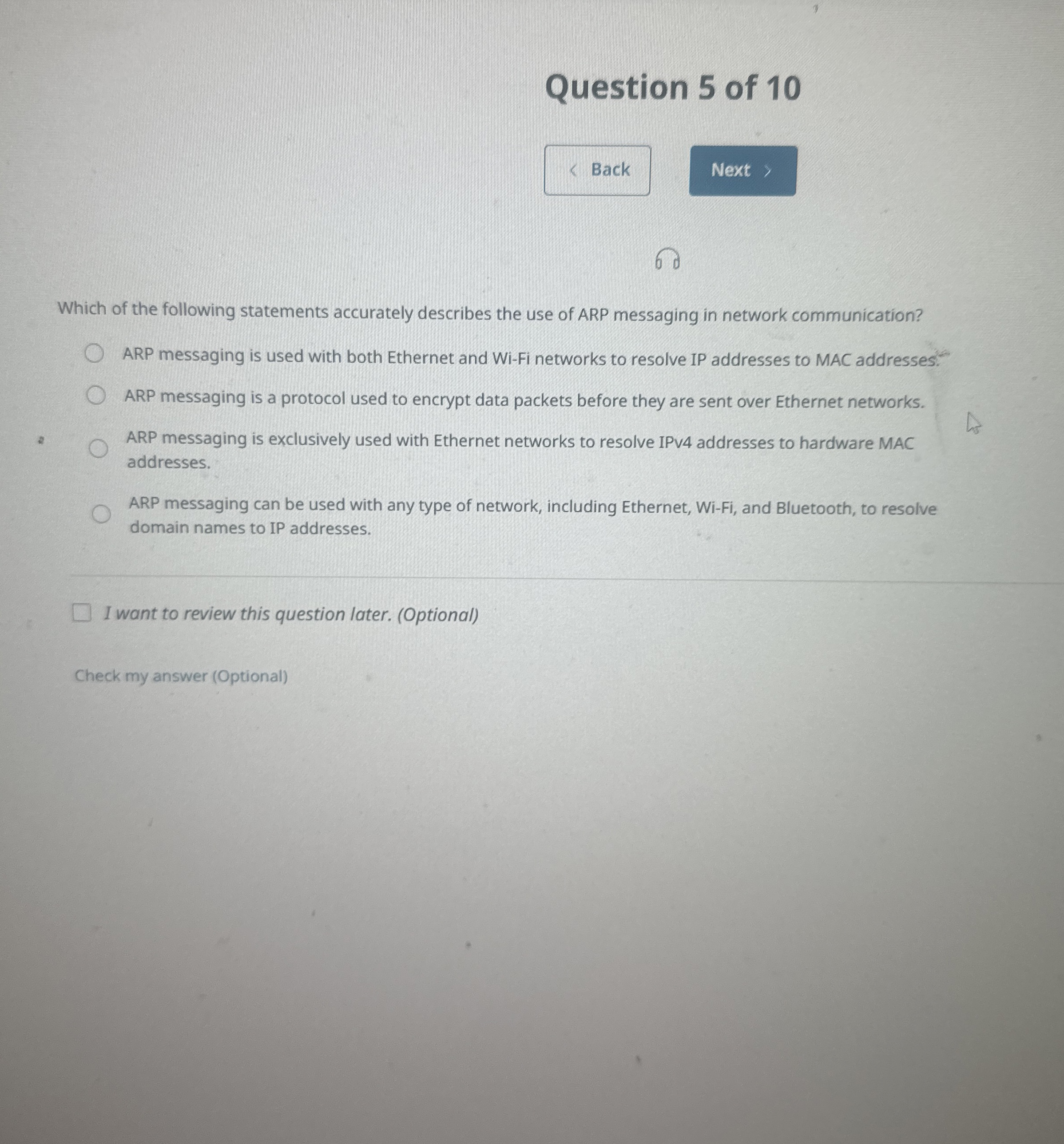 Solved Question 5 ﻿of 1060Which of the following statements | Chegg.com
