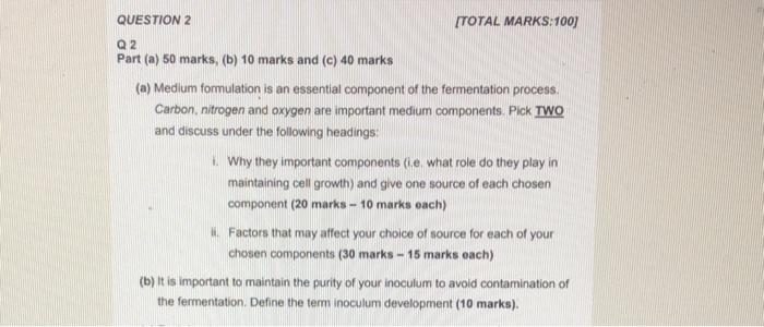 Solved Q 2 Part (a) 50 marks, (b) 10 marks and (c) 40 marks | Chegg.com