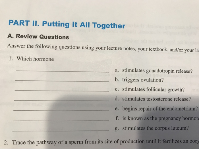 Solved PART II. Putting It All Together A. Review Questions | Chegg.com