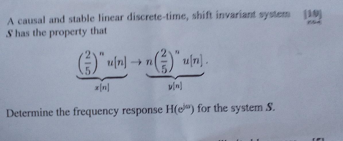 Solved A causal and stable linear discrete-time, shift | Chegg.com