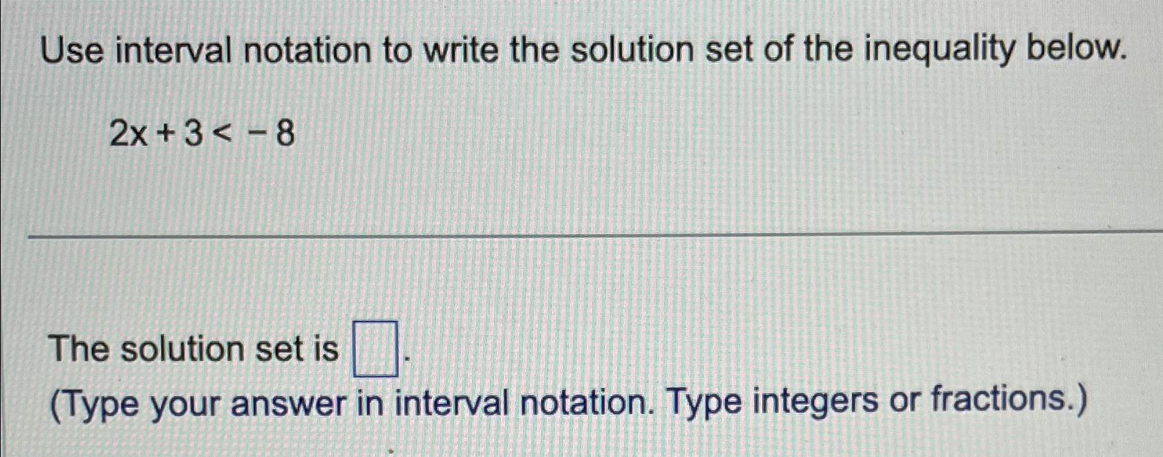 Solved Use interval notation to write the solution set of | Chegg.com