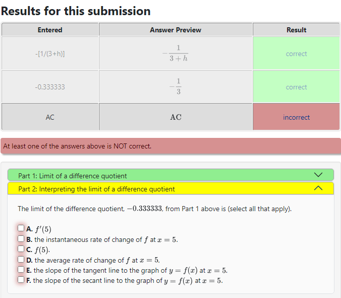 Solved Part 2: Interpreting the limit of a difference | Chegg.com