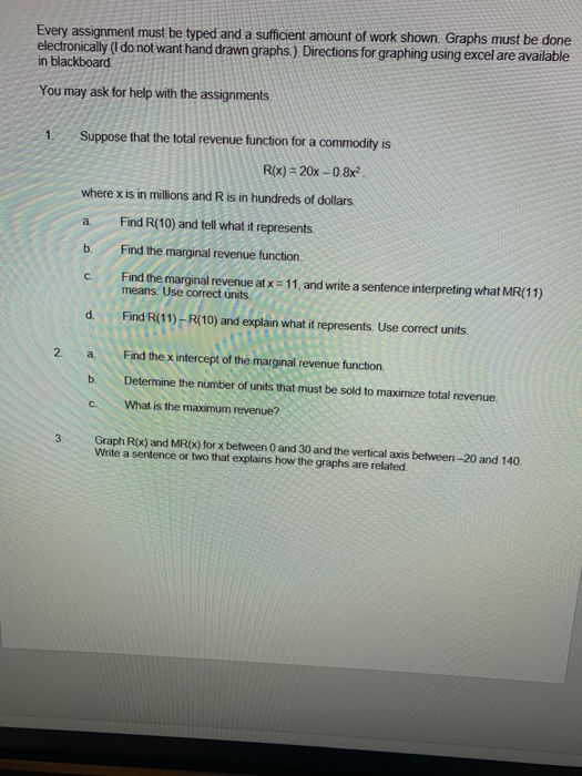 Solved Every assignment must be typed and a sufficient | Chegg.com