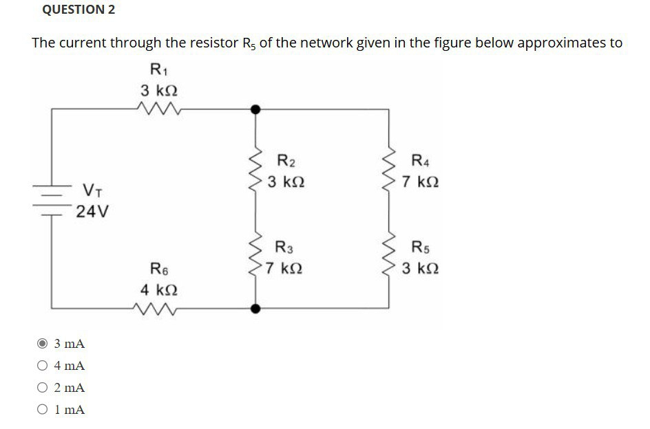 Solved QUESTION 2The current through the resistor R5 ﻿of the | Chegg.com