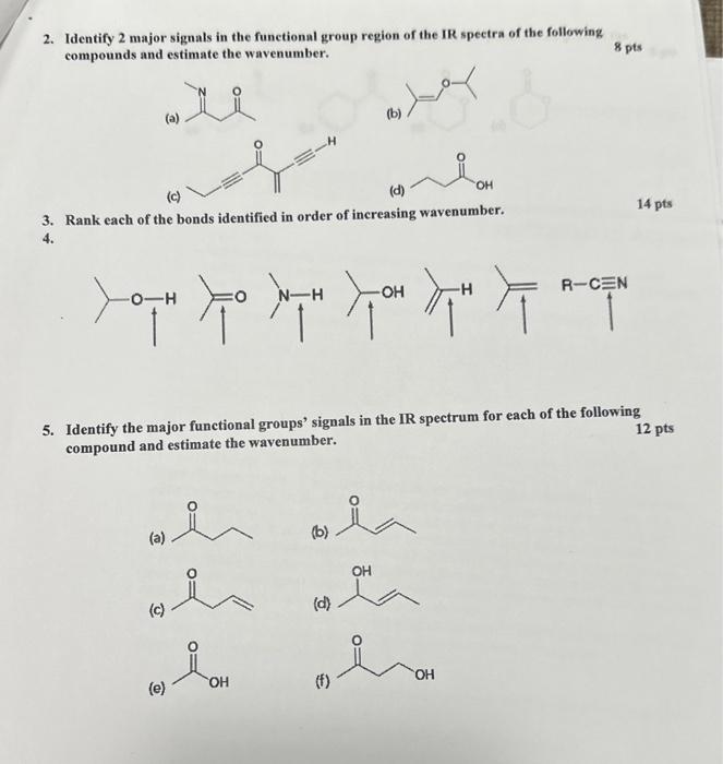 Solved 2. Identify 2 major signals in the functional group | Chegg.com