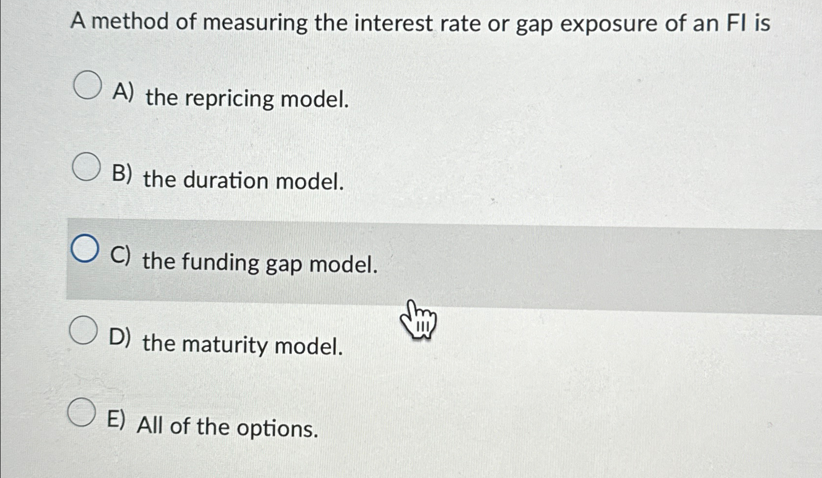 Solved A method of measuring the interest rate or gap | Chegg.com