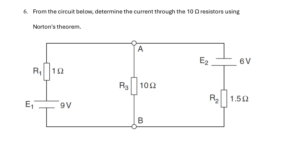 Solved From the circuit below, determine the current through | Chegg.com