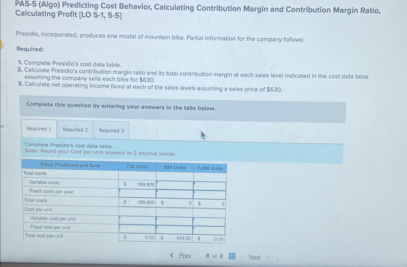 PA5-5 (Algo) ﻿Predicting Cost Behavior, Calculating | Chegg.com