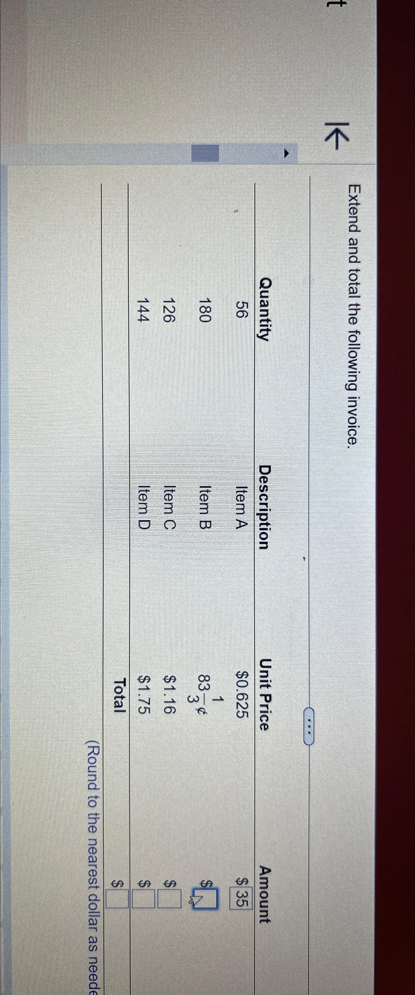 Solved Extend and total the following | Chegg.com