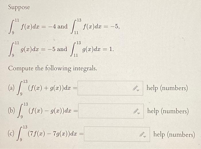 Solved Suppose [." f f(x) dx = -4 and Soth s (b) g(x) dx = | Chegg.com