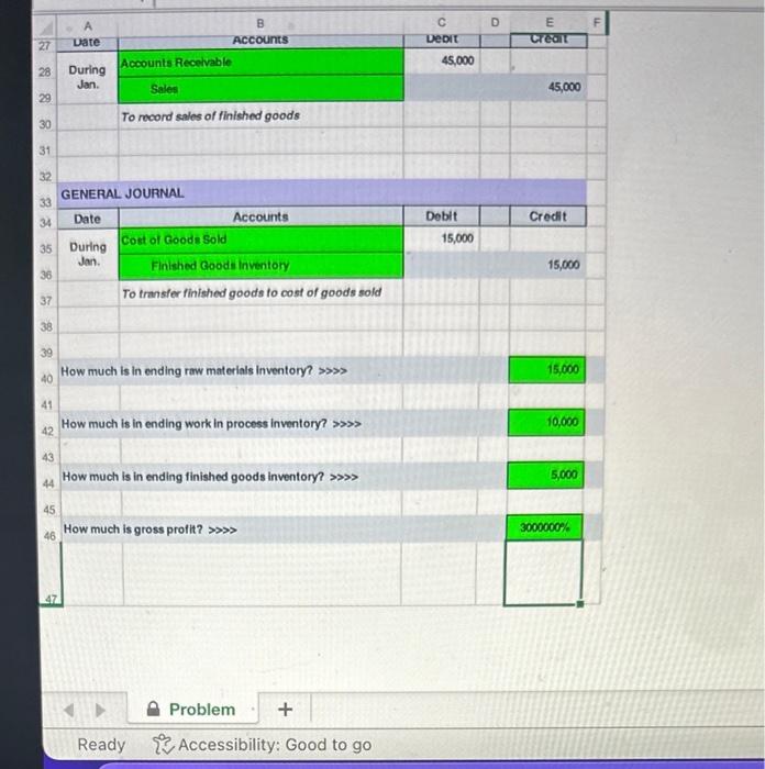 Solved Please solve the Excel document Entries for job | Chegg.com