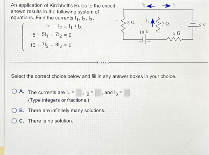 Solved An application of Kirchhoff's Rules to the circuit | Chegg.com