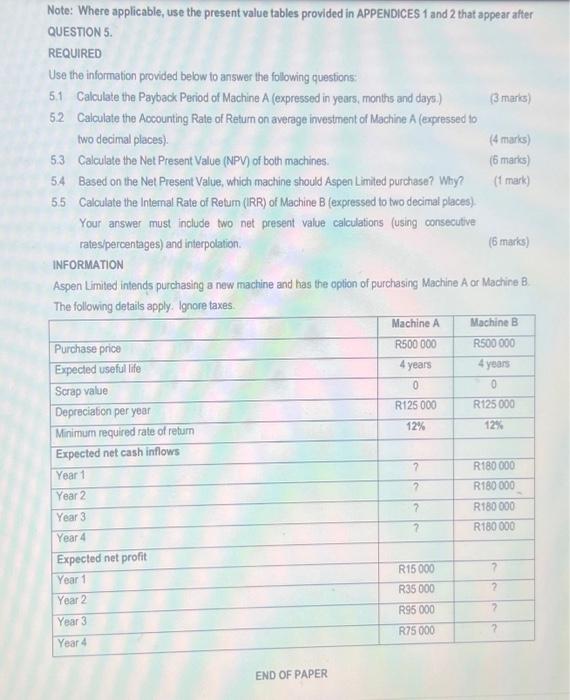 Solved Note: Where applicable, use the present value tables | Chegg.com