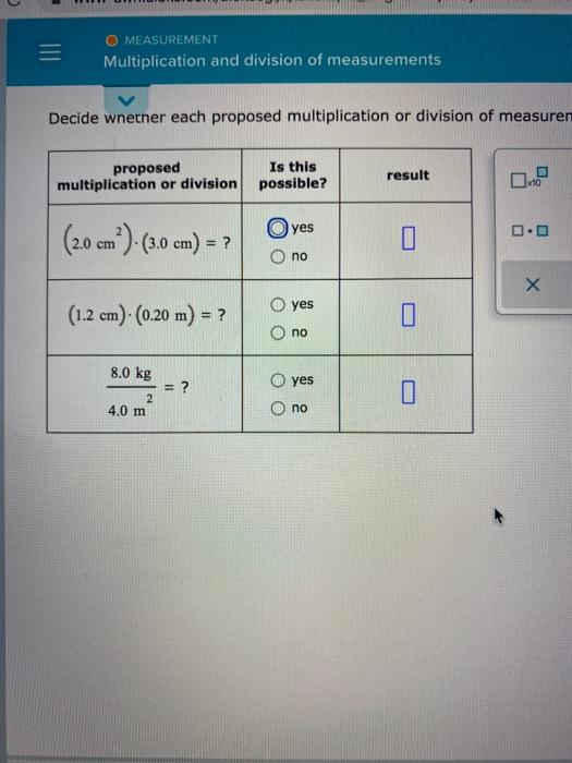 Solved O MEASUREMENT Multiplication and division of | Chegg.com