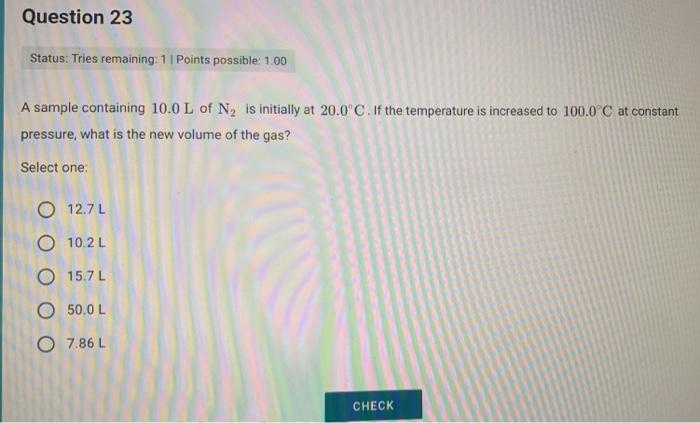 Solved Question 23 Status: Tries remaining: 1 | Points | Chegg.com