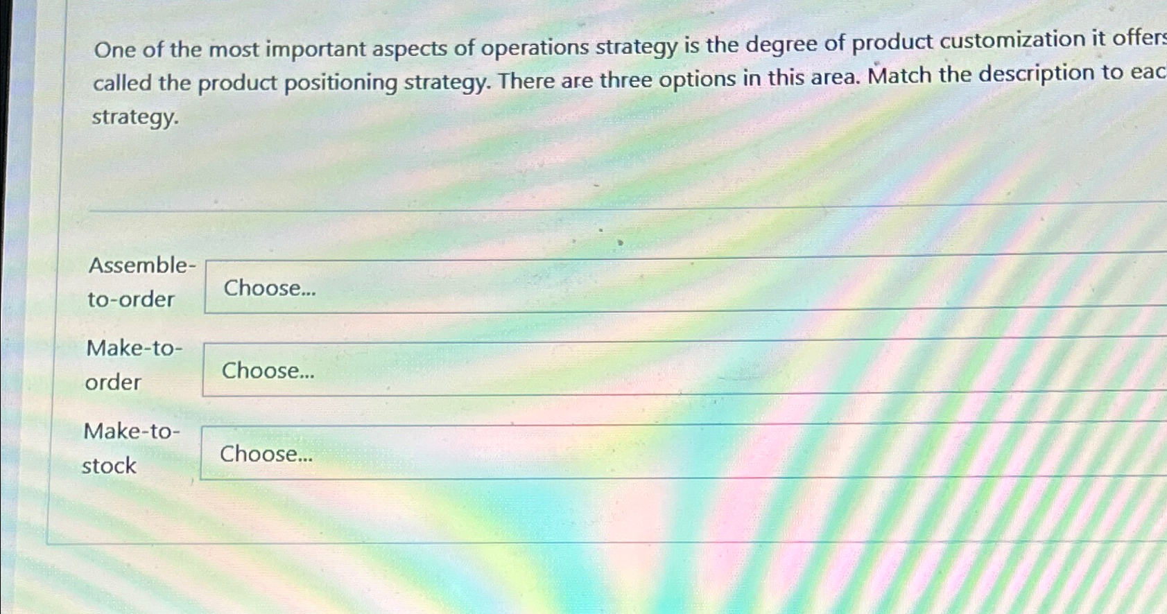 Solved One of the most important aspects of operations | Chegg.com