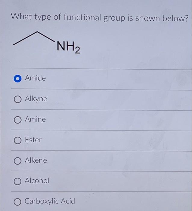 Solved What type of functional group is shown below? NH | Chegg.com