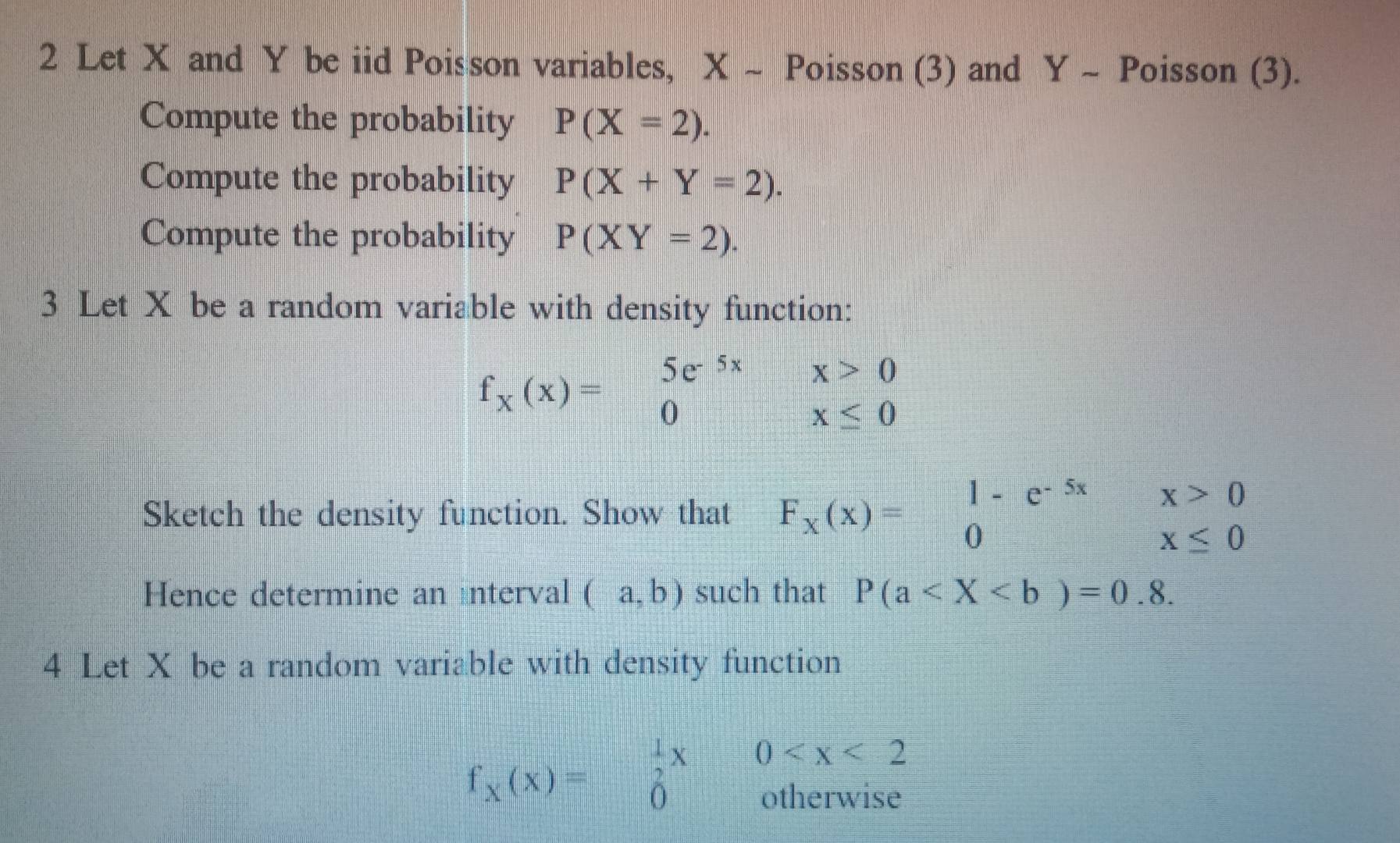 Solved 2 ﻿Let x ﻿and Y ﻿be iid Poisson variables, x ﻿Poisson | Chegg.com