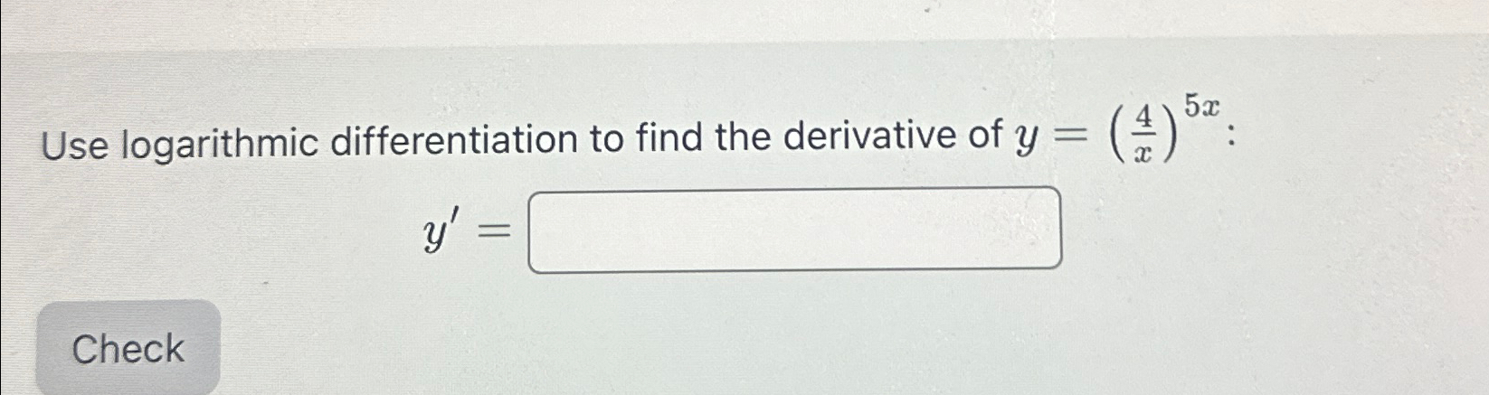 Solved Use logarithmic differentiation to find the | Chegg.com