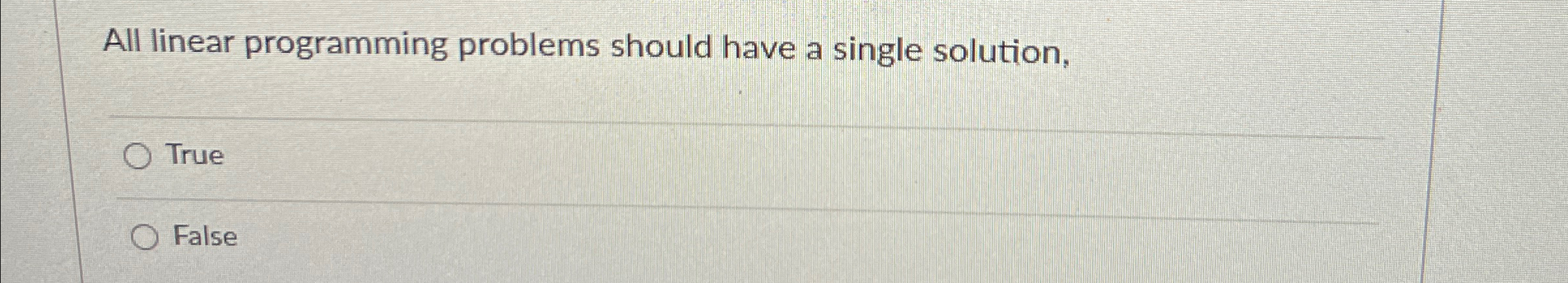 Solved All Linear Programming Problems Should Have A Single