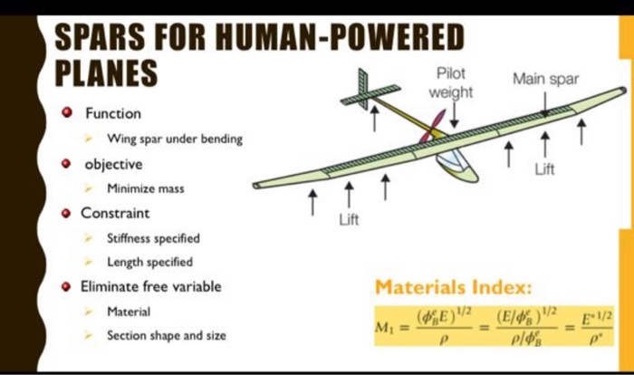 SPARS FOR HUMAN-POWERED PLANES Pilot weight Main spar | Chegg.com