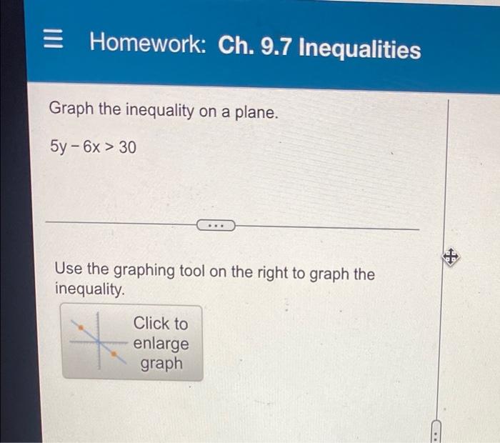 Solved = Homework: Ch. 9.7 Inequalities Graph the inequality | Chegg.com