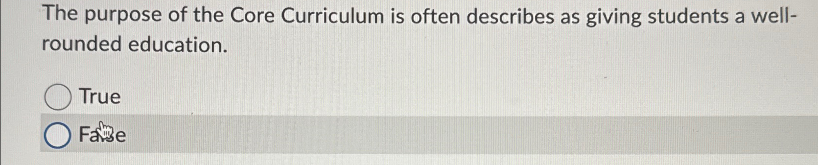 Solved The purpose of the Core Curriculum is often describes | Chegg.com