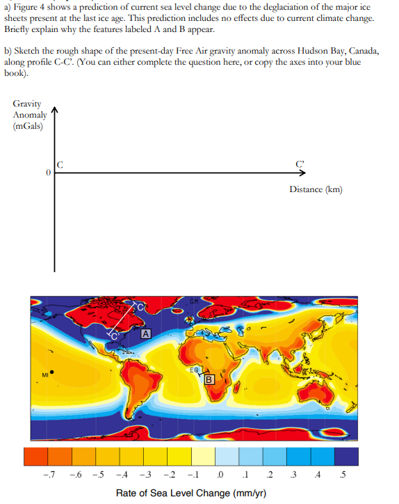 Solved a) ﻿Figure 4 ﻿shows a prediction of current sea level | Chegg.com