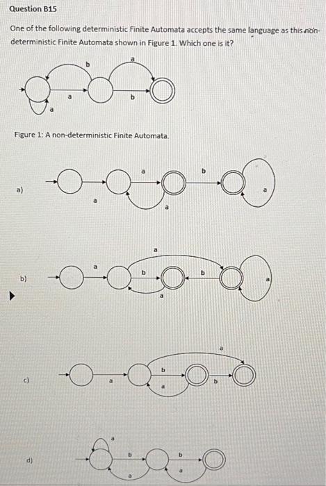 Solved Question B15 One Of The Following Deterministic