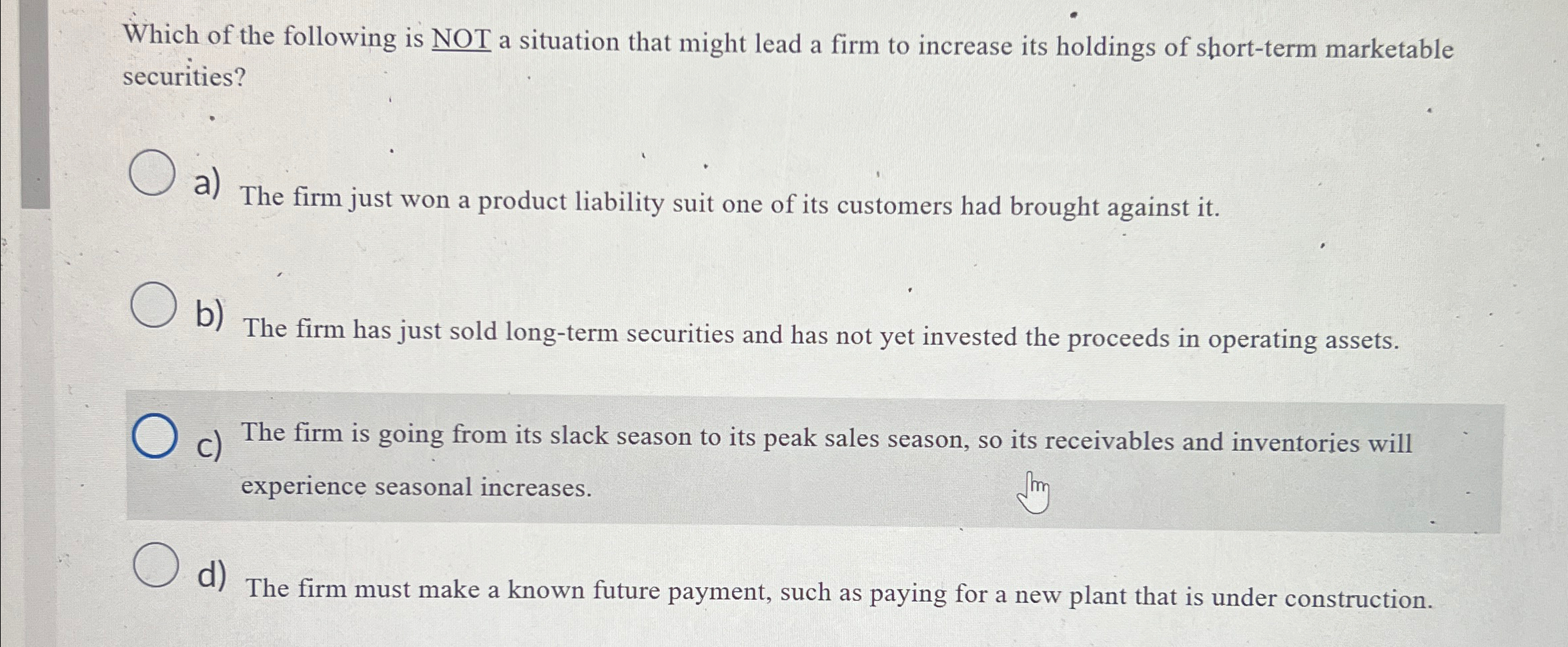 Solved Which of the following is NOT a situation that might | Chegg.com