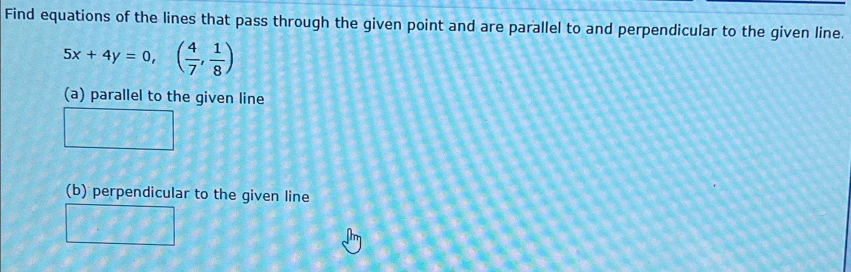 Solved Find equations of the lines that pass through the | Chegg.com