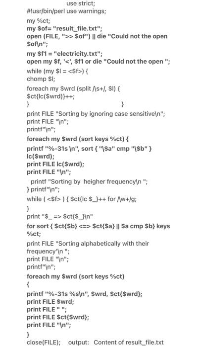 Solved #!usr/bin/perl use strict; use warnings; my %ct; my | Chegg.com