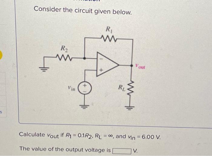 Solved Consider the circuit given below. Calculate vout if | Chegg.com