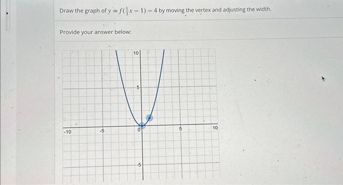 Solved Draw the graph of y=f(31x−1)−4 by moving the vertex | Chegg.com