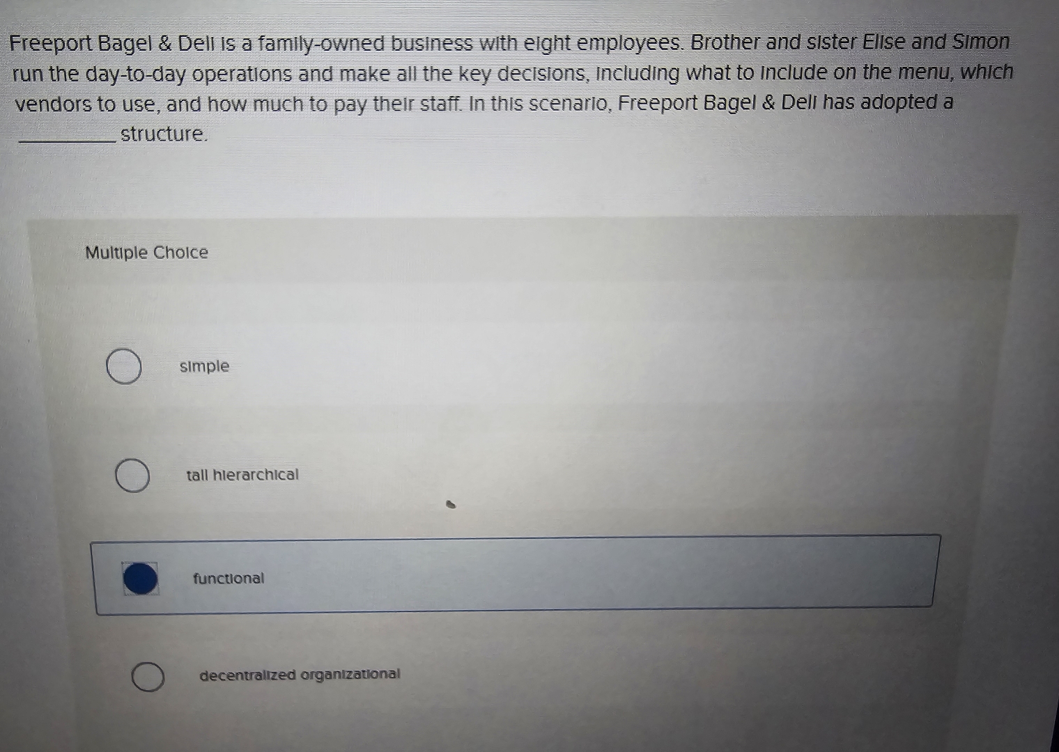 Solved Freeport Bagel & Dell is a family-owned business with | Chegg.com