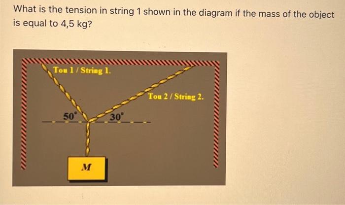 Solved What is the tension in string 1 shown in the diagram | Chegg.com