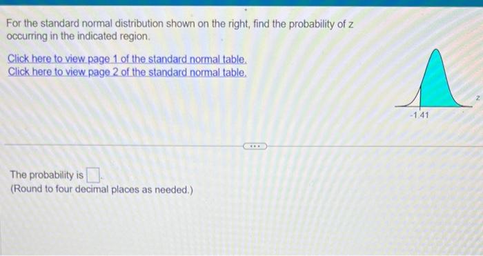 Solved For the standard normal distribution shown on the | Chegg.com