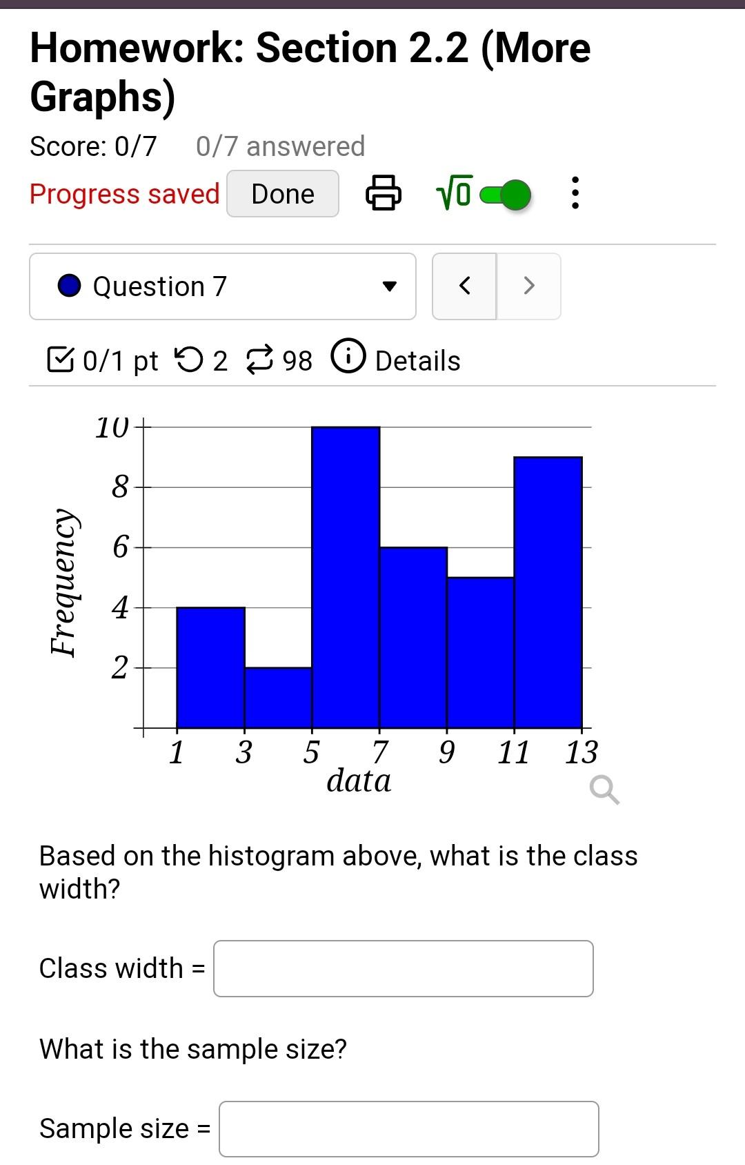 Solved Homework: Section 2.2 (More Graphs) Score: 0/7 0/7 | Chegg.com