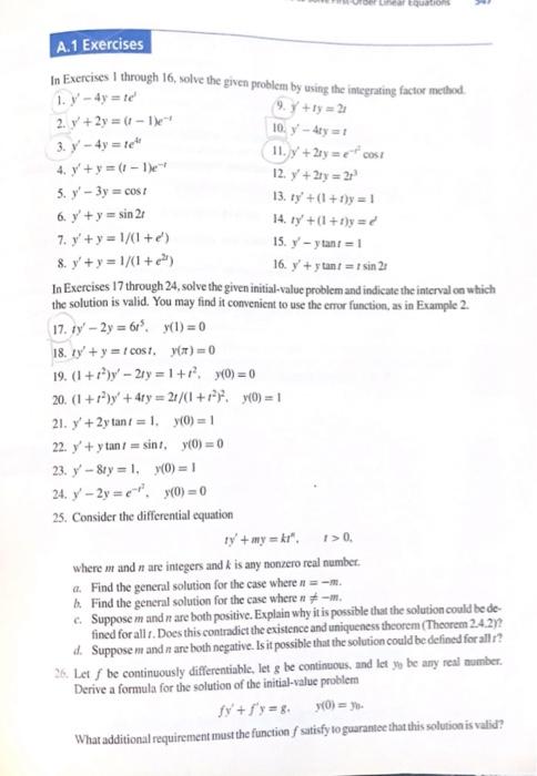 Solved In Exercises I through 16, solve the given problem by | Chegg.com
