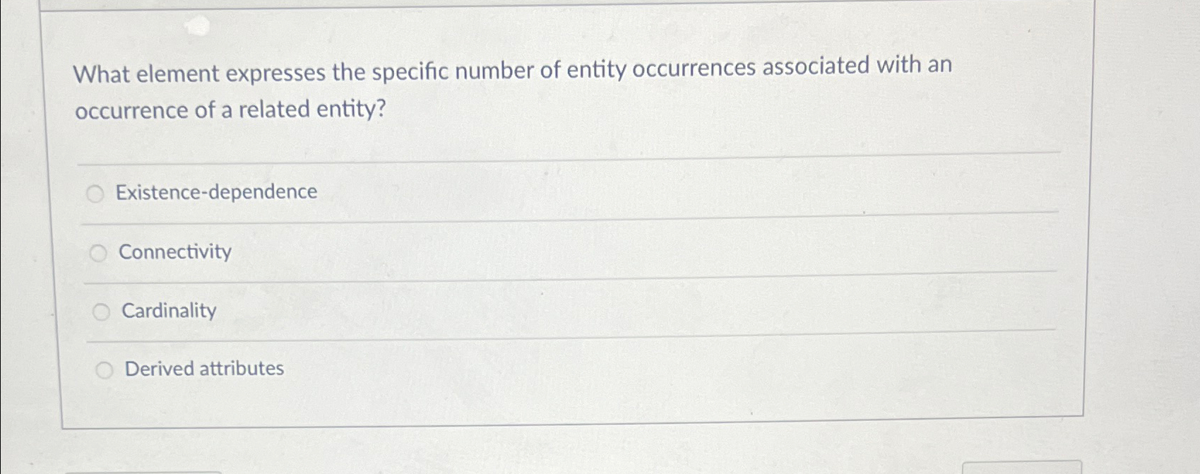 Solved What element expresses the specific number of entity | Chegg.com