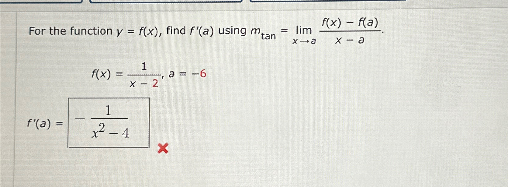 Solved For the function y=f(x), ﻿find f'(a) ﻿using | Chegg.com