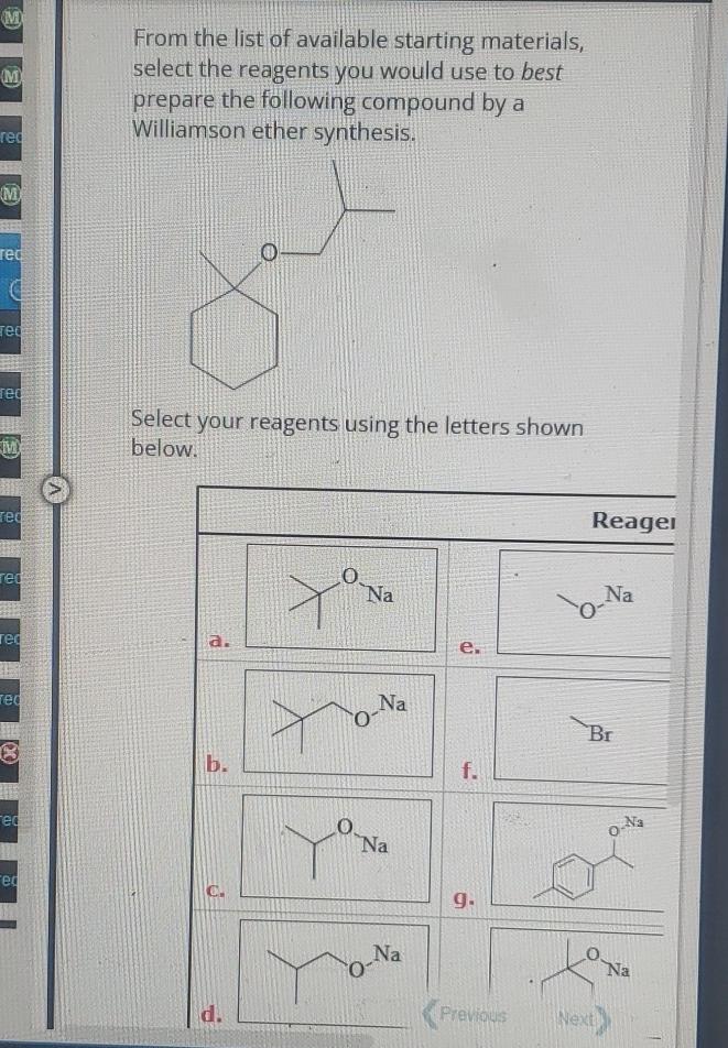 Solved From the list of available starting materials, select | Chegg.com