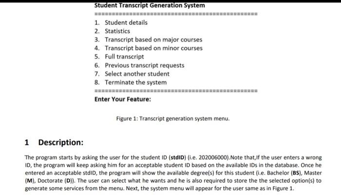 Solved Student Transcript Generation System 1. Student | Chegg.com