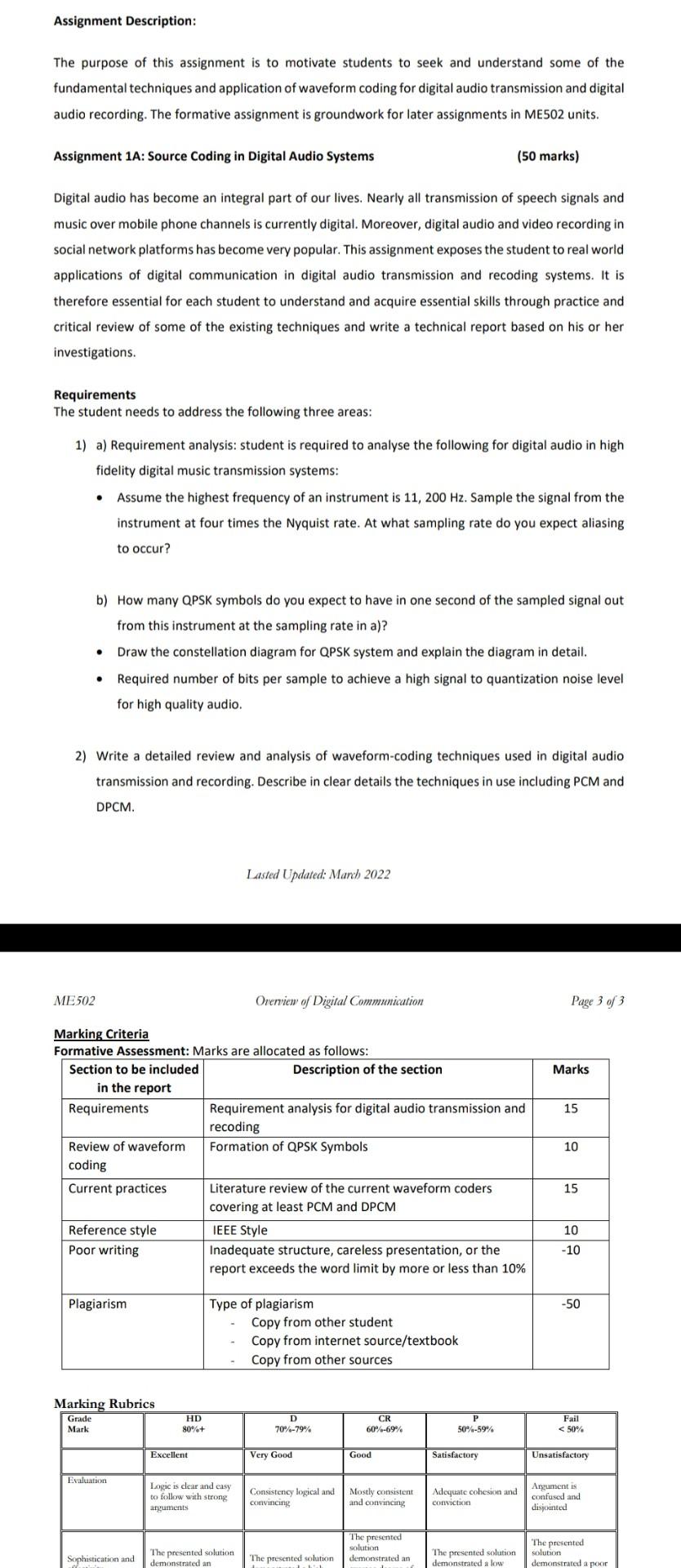 Assignment Description: The purpose of this | Chegg.com