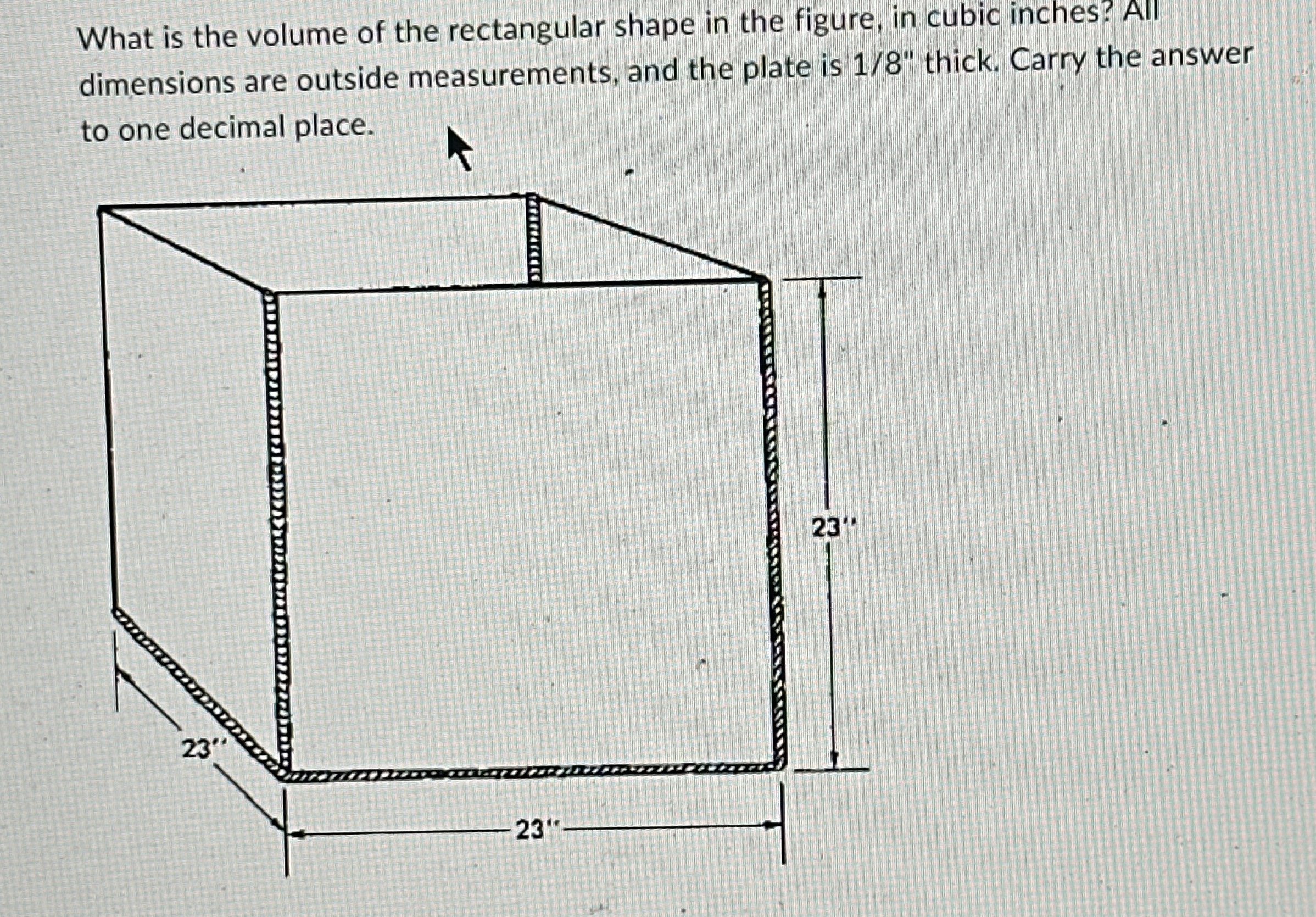 Solved What is the volume of the rectangular shape in the | Chegg.com
